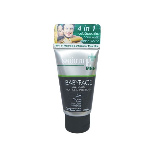 Smooth E Formen Babyface Foam คลีนซิ่งโฟมไม่มีฟองสำหรับผู้ชาย (36g.)
