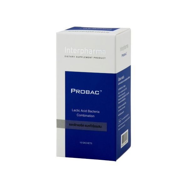 Interpharma Probac 7 ผลิตภัณฑ์เสริมอาหารช่วยปรับสมดุลของระบบขับถ่าย (10 ...