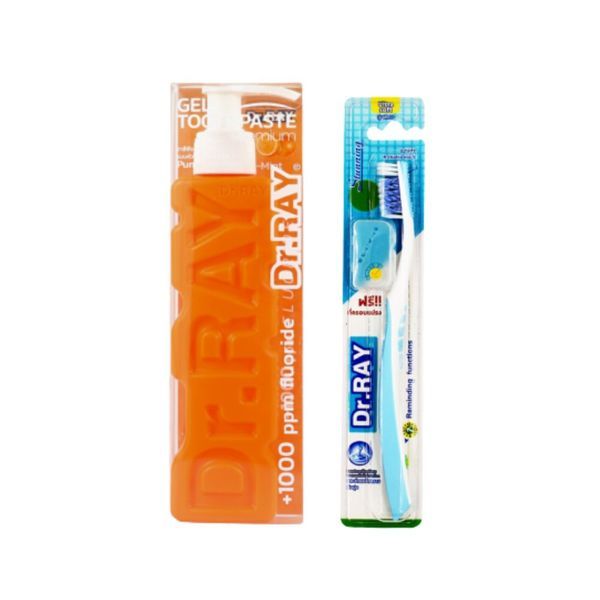 DR.RAY Citrus Mint Toothpaste Gel 150 กรัม + แปรงสีฟัน รุ่น STUNNING