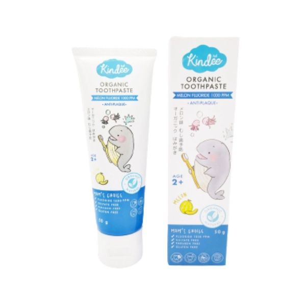 KINDEE Organic Toothpaste Melon คินดี้ยาสีฟันเด็กออร์แกนิค เมลอน เกรด ...
