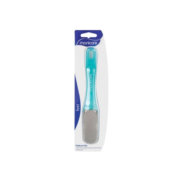 MANICARE PEDICURE FILE ที่ขัดเท้า หัวเหลี่ยม ขนาด 3X19 ซม. สีฟ้า