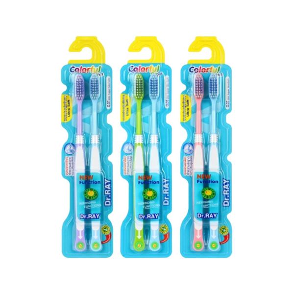 DR.RAY Colorful Days Toothbrush D128 แปรงสีฟันขนแปรงบิดเกลียวปลายเรียว ...