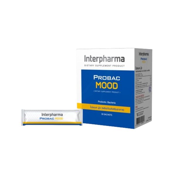 INTERPHARMA Probac Mood ผลิตภัณฑ์เสริมอาหารโพรไบโอติก (กล่อง 30 ซอง)