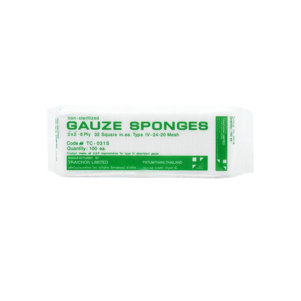 ผ้าก๊อซ GAUZE SPONGE 2"X2" จำนวน 100 ชิ้น