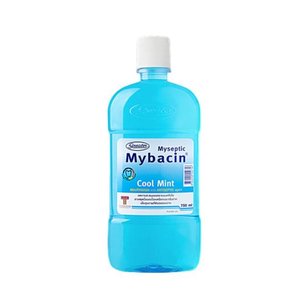 Mybacin Cool Mint น้ำยาบ้วนปากมายบาซิน สูตรคูลมิ้นท์ 750 ml.