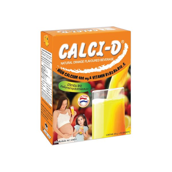 CALCI-D เครื่องดื่มผสมแคลเซี่ยม รสส้ม