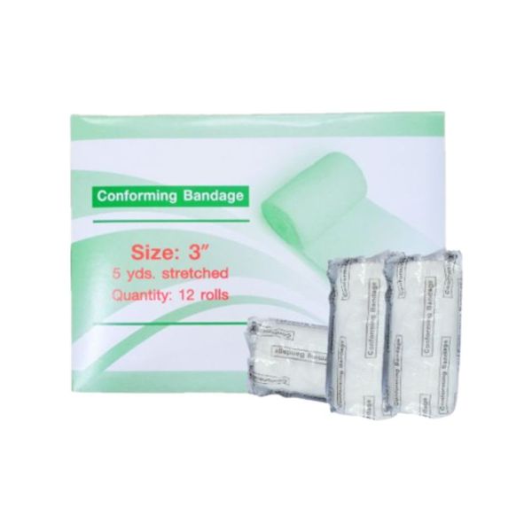 Thai gauze Conform ผ้าก๊อซพันแผล ชนิดยืดได้ ขนาด 3 นิ้ว x 5 หลา