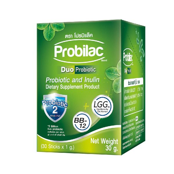 Probilac โปรบิแล็ค ดูโอ้ โพรไบโอติก และอินูลิน ขนาด 1 กรัม 30 ซอง