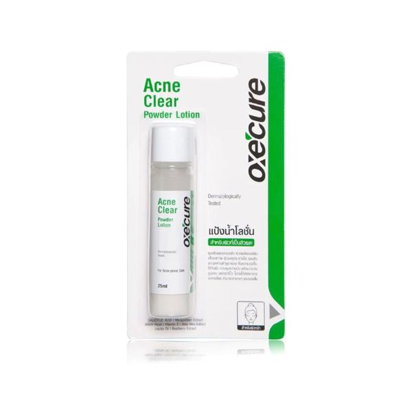 Oxe Cure Acne Clear Powder Lotion 25ml แป้งน้ำโลชั่น สำหรับผิวที่เป็นสิวผด