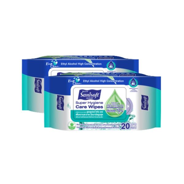 Sanisoft Super Hygiene /แซนนิซอฟท์ ผ้าเช็ดทำความสะอาด สูตรถนอมผิว แพ็ค ...